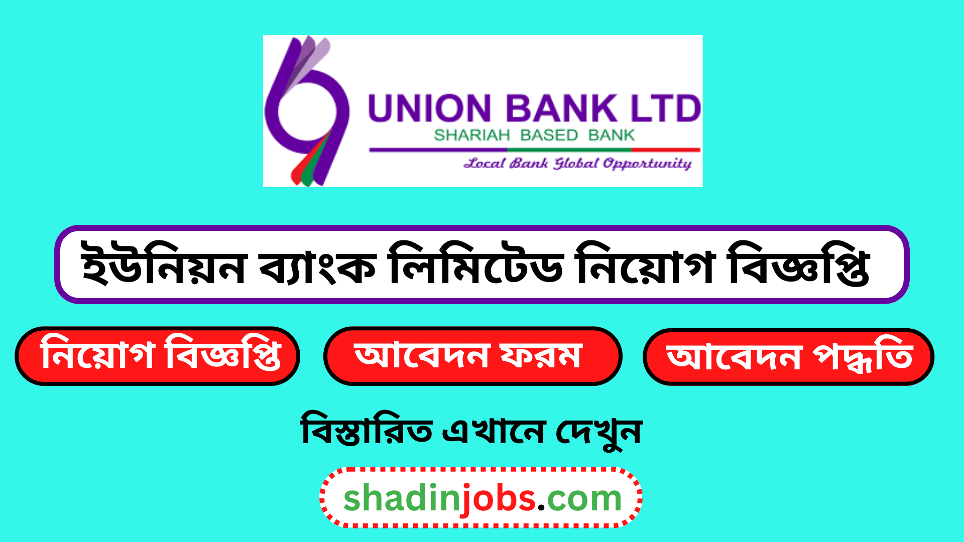 ইউনিয়ন ব্যাংক লিমিটেড নিয়োগ বিজ্ঞপ্তি ২০২৫